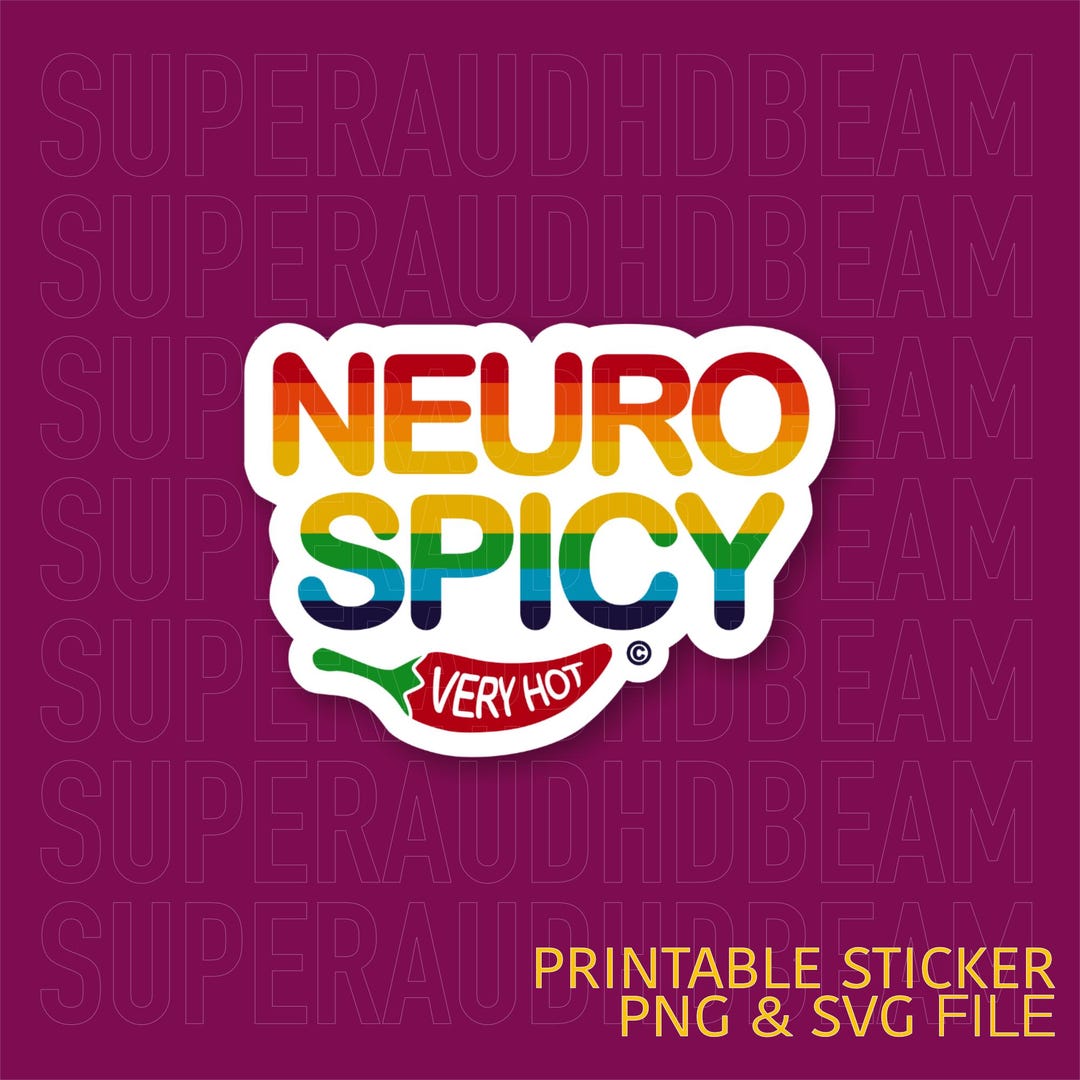 Neurospicy Sticker 01 | PNG & SVG Files | Neurodiversity Pride ...