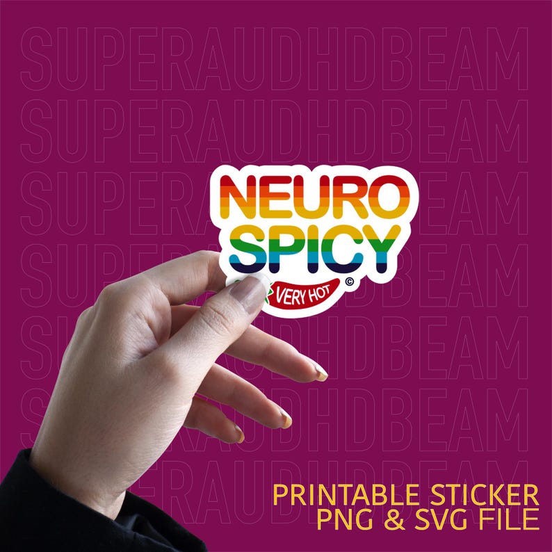Neurospicy Sticker 01 | PNG & SVG Files | Neurodiversity Pride ...