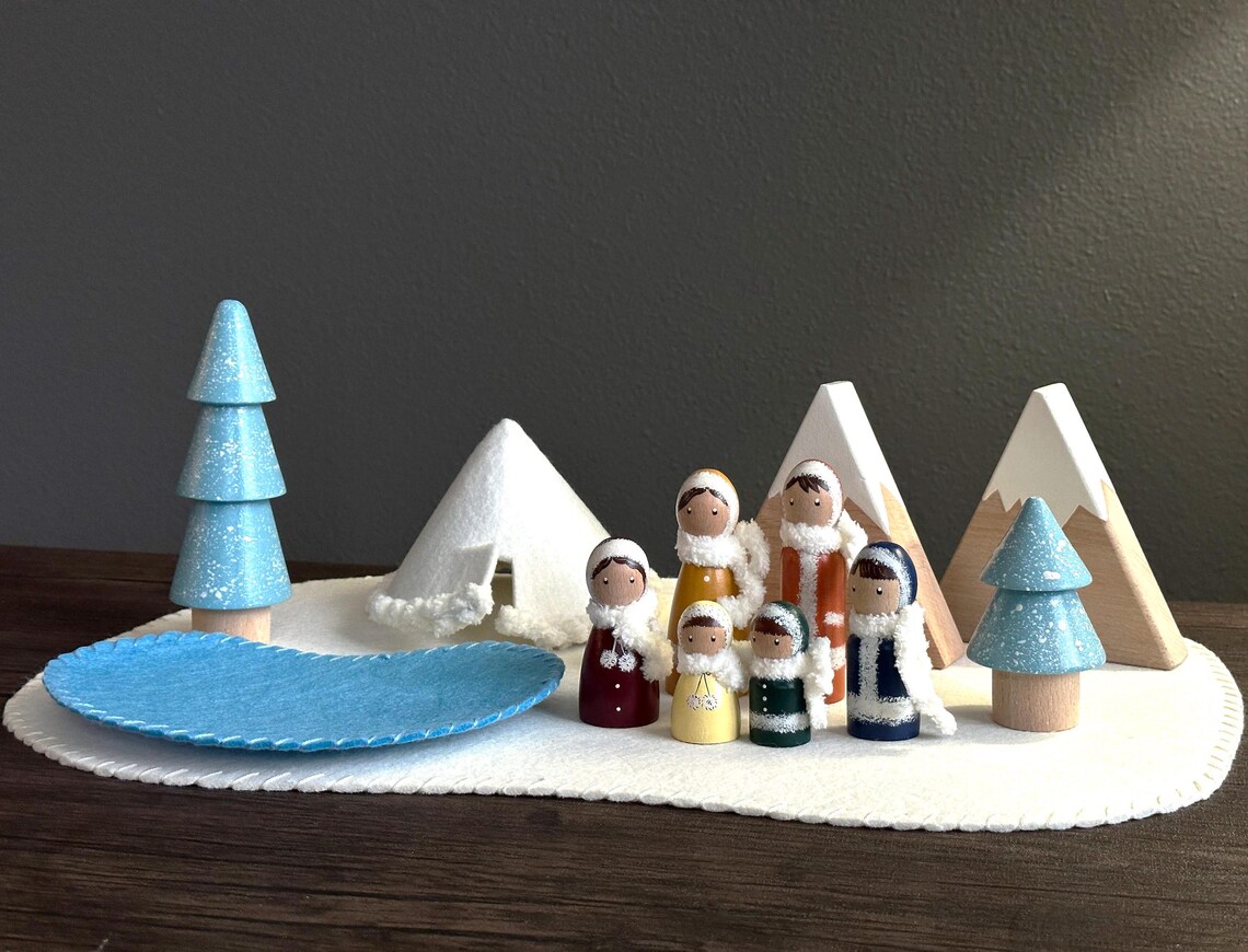 Montessori Wooden Eskimo Toy Set: Waldorf-inspired Learning - Etsy