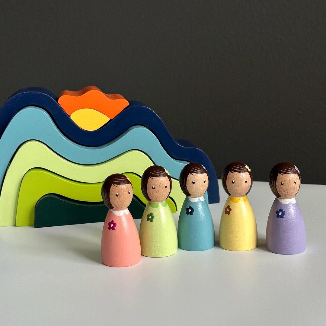Montessori Wooden Girl Friends Toy Set | Waldorf-inspired Baby Shower ...