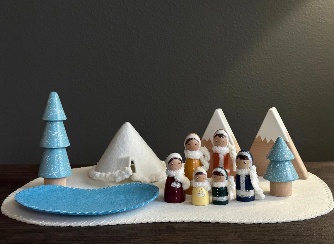 Montessori Wooden Eskimo Toy Set: Waldorf-inspired Learning - Etsy