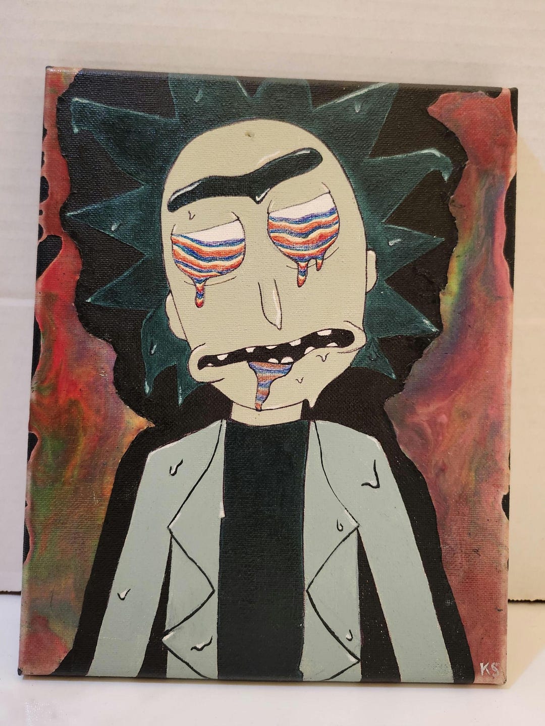 Trippy Drippy Rick Painting - Etsy