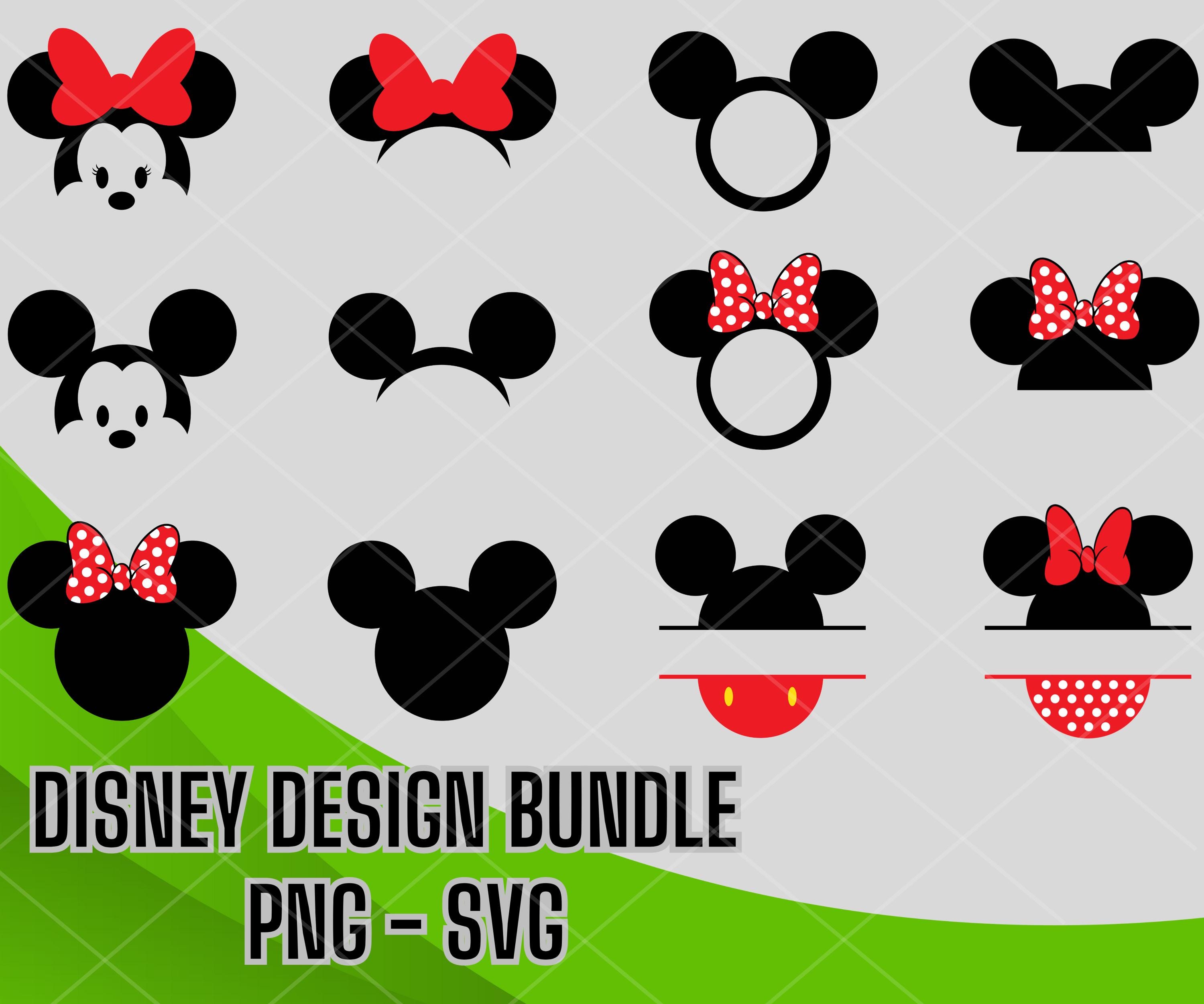 Mickey and Minnie Inspired SVG PNG Bundle, Mickey Minnie Ears, Mouse ...