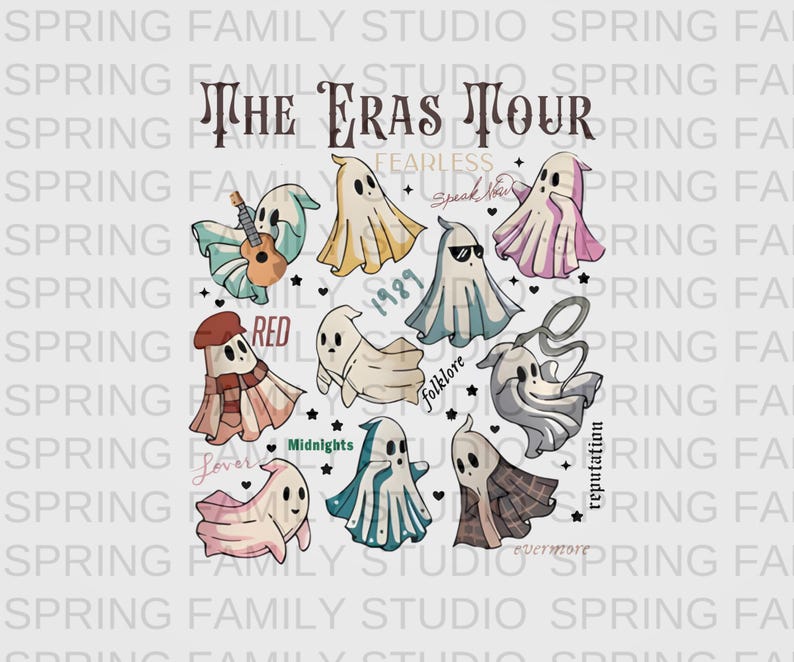 The Eras Tour Cute Ghost Png Svg, Ghost Eras Png Svg, Fan Png Svg ...