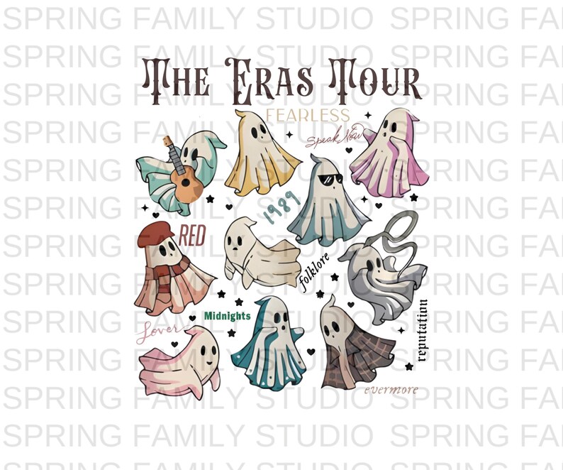 The Eras Tour Cute Ghost Png Svg, Ghost Eras Png Svg, Fan Png Svg ...