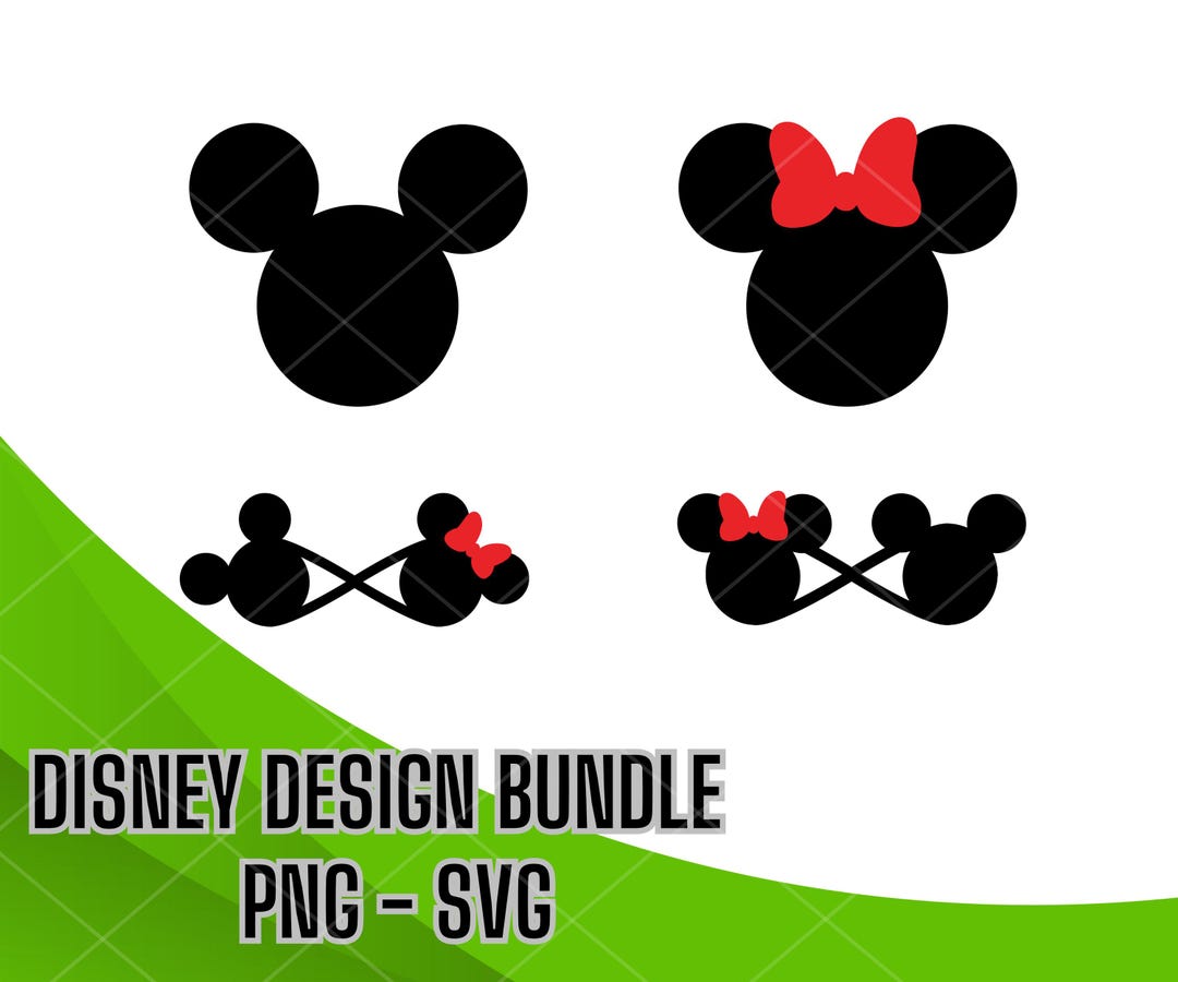 Mickey and Minnie Inspired SVG PNG Bundle, Mickey Minnie Ears, Mouse ...