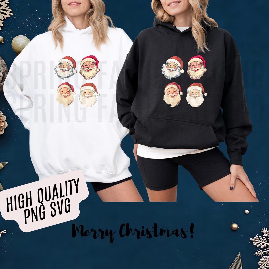 Retro Santa Claus PNG SVG, Cheerful Santa Png Svg, Santa Merry ...