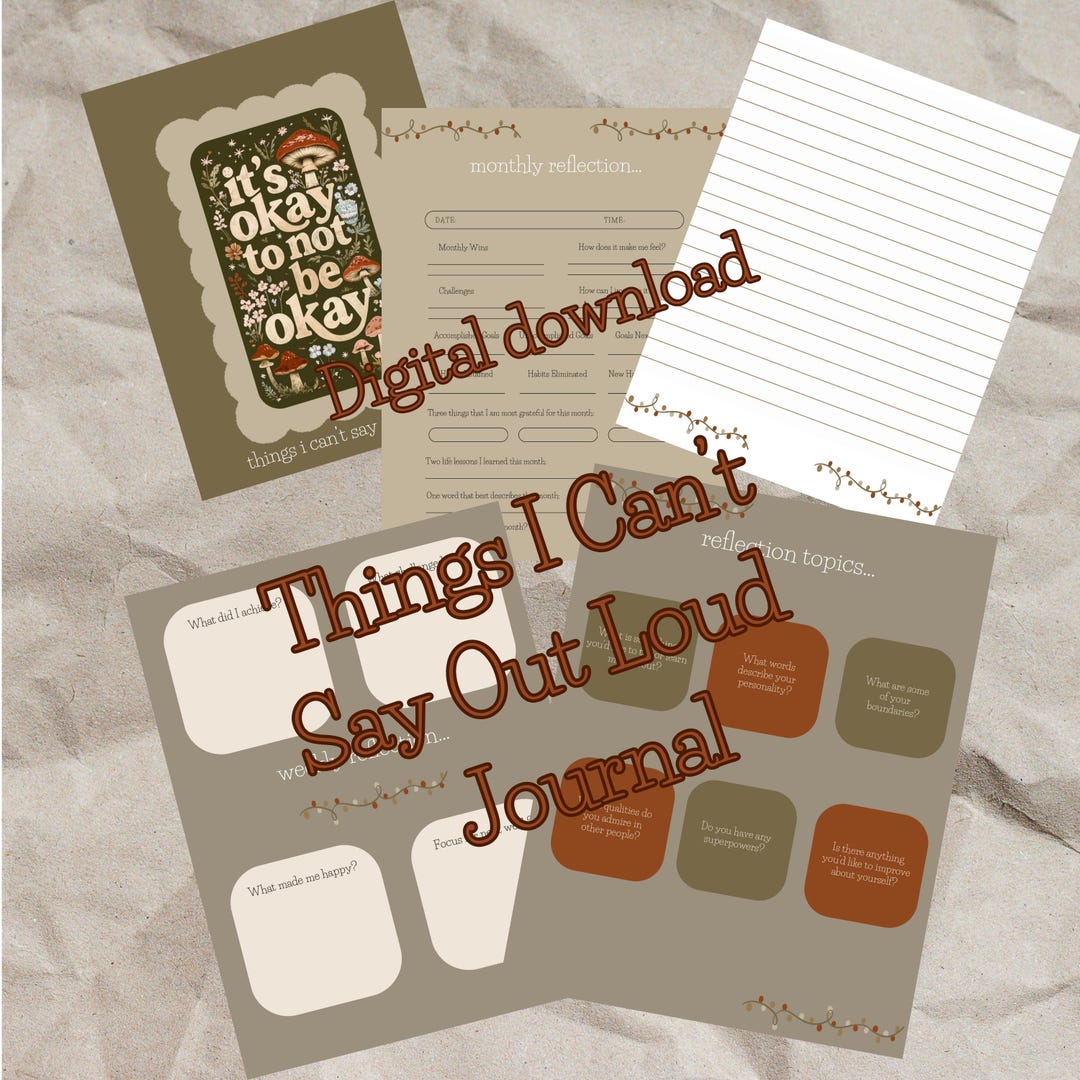 Digital Journal, Diary, Self-reflection Journal, the Things I Cant Say ...
