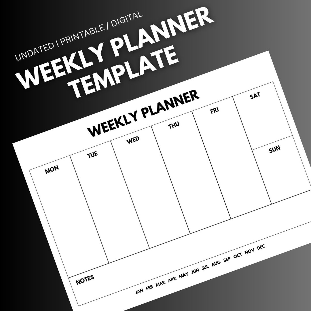 Weekly Planner Template to Get Organised Printable & Digital Planner in ...