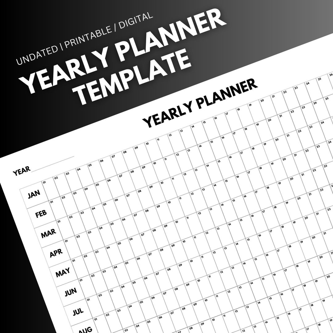 Undated Yearly Planner Template to Get Organised | Printable & Digital ...