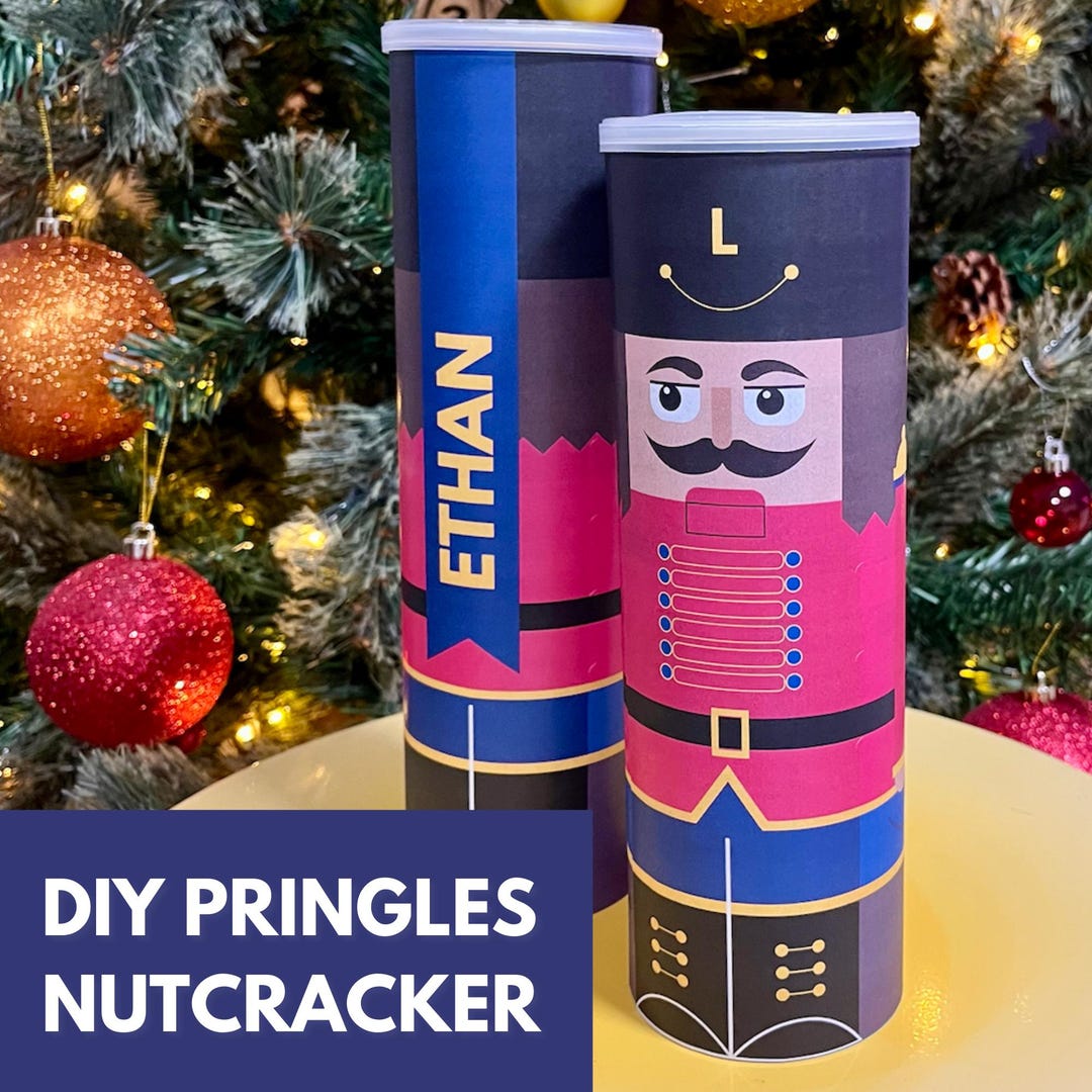 DIY Pringles Nutcracker Template | Editable Canva Printable | Christmas ...