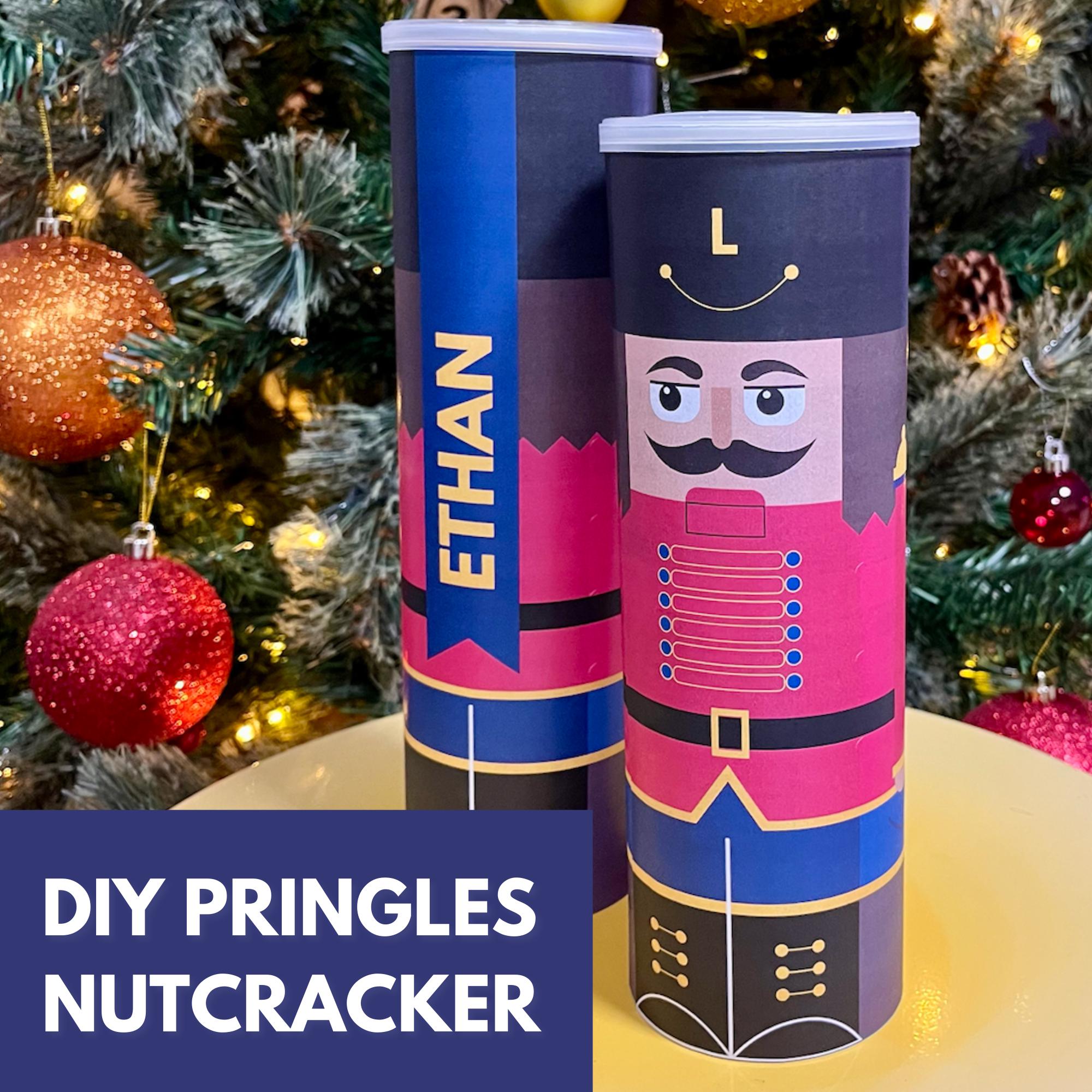 DIY Pringles Nutcracker Template | Editable Canva Printable | Christmas Craft for 185g or 165g ...