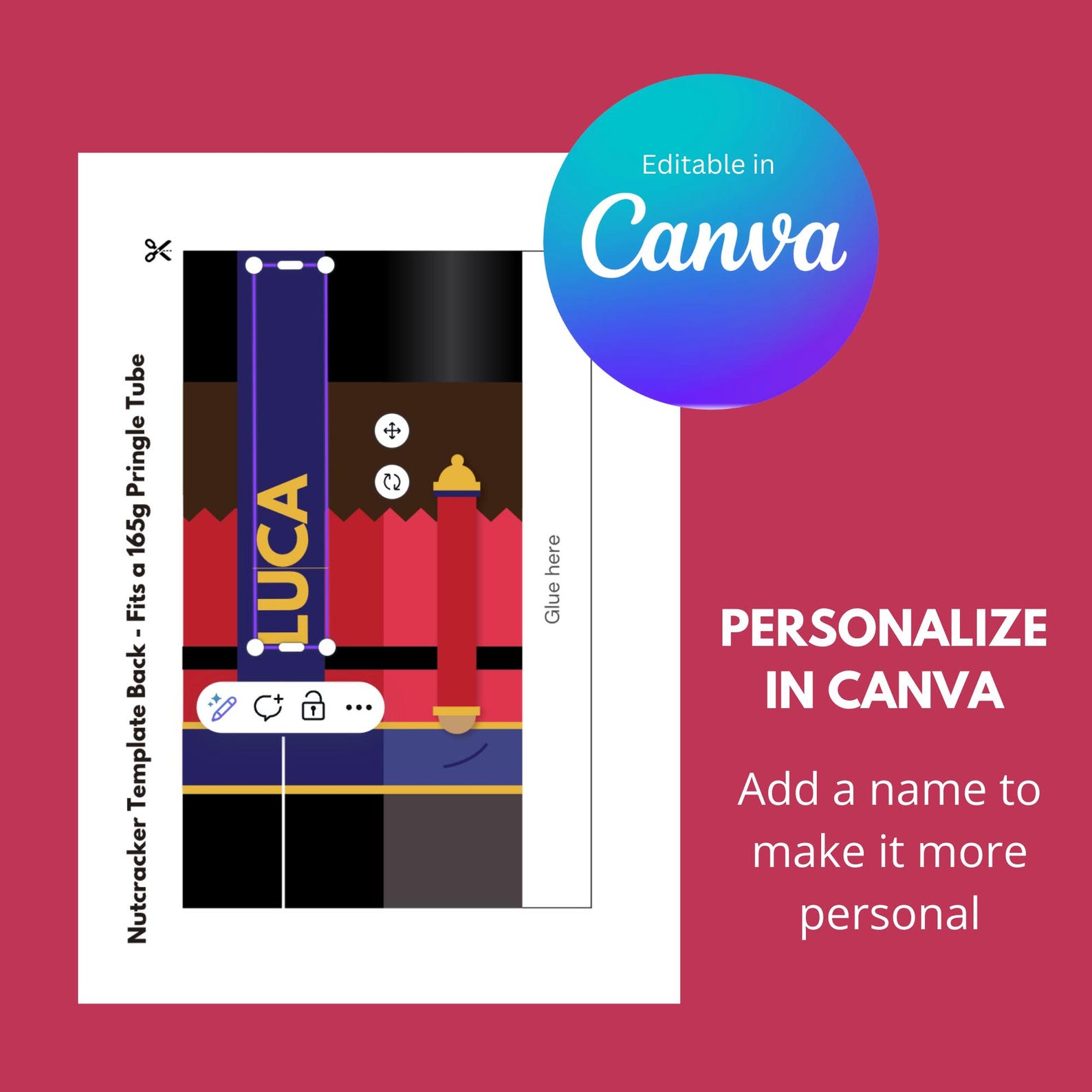 DIY Pringles Nutcracker Template | Editable Canva Printable | Christmas ...