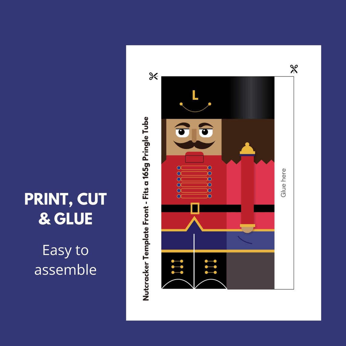 DIY Pringles Nutcracker Template | Editable Canva Printable | Christmas ...