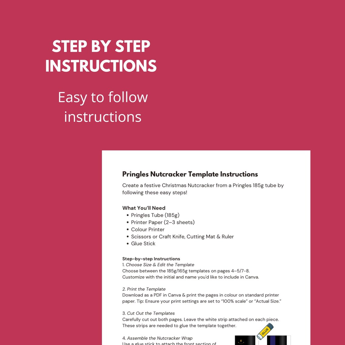 DIY Pringles Nutcracker Template | Editable Canva Printable | Christmas ...