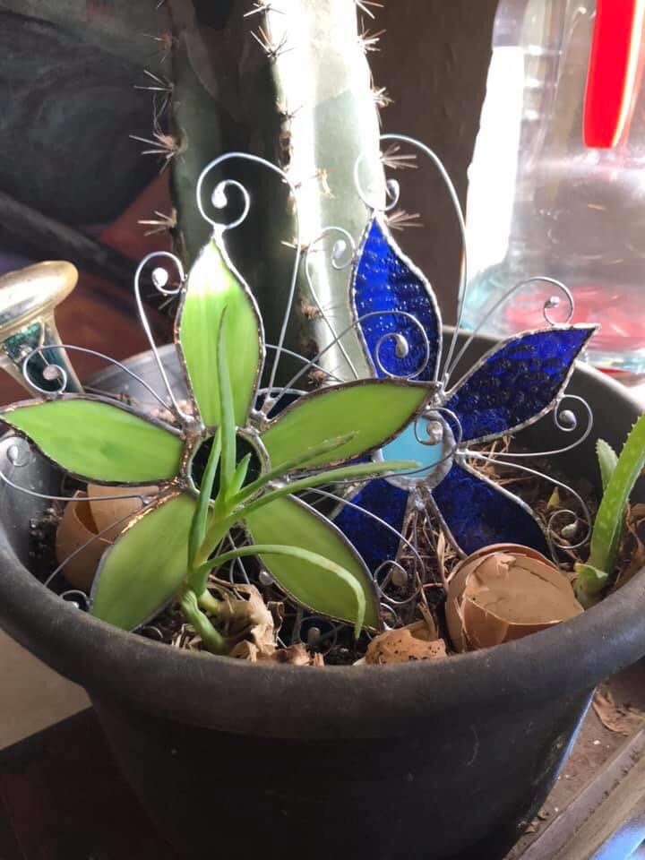 Stained Glass Spring Flower Sun-catcher Made to Order Any Color - Etsy