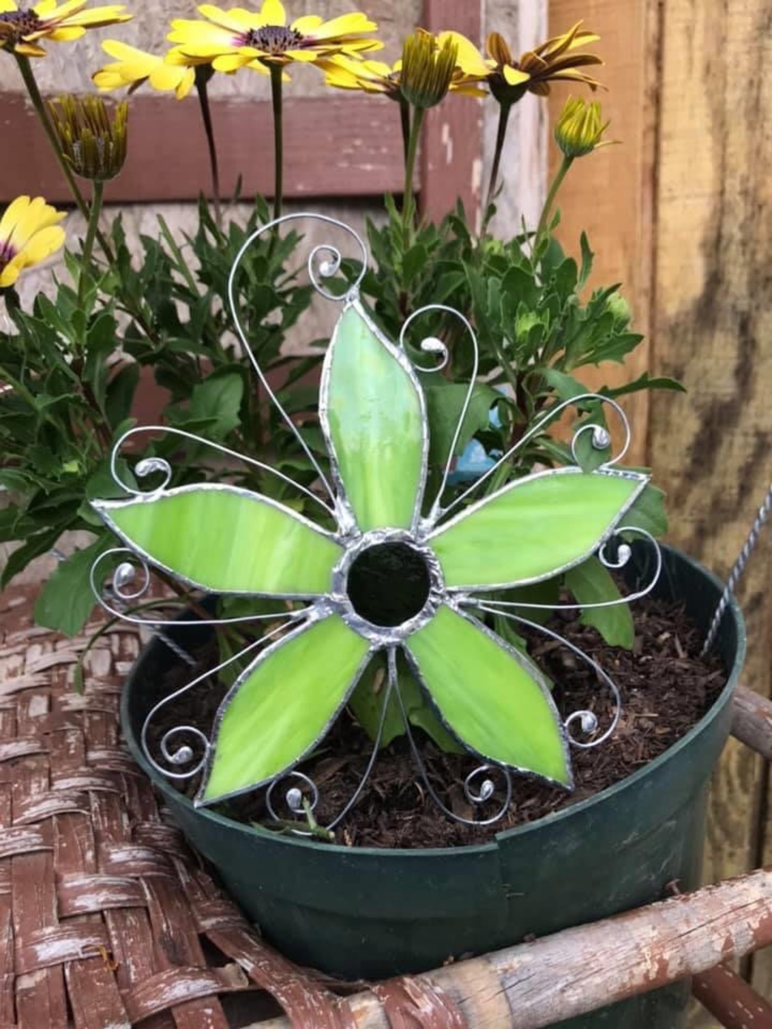 Stained Glass Spring Flower Sun-catcher Made to Order Any Color - Etsy