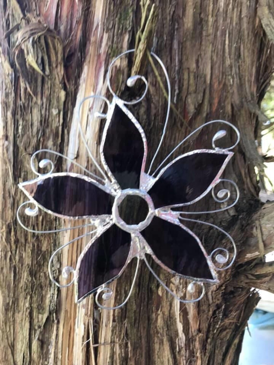 Stained Glass Spring Flower Sun-catcher Made to Order Any Color - Etsy