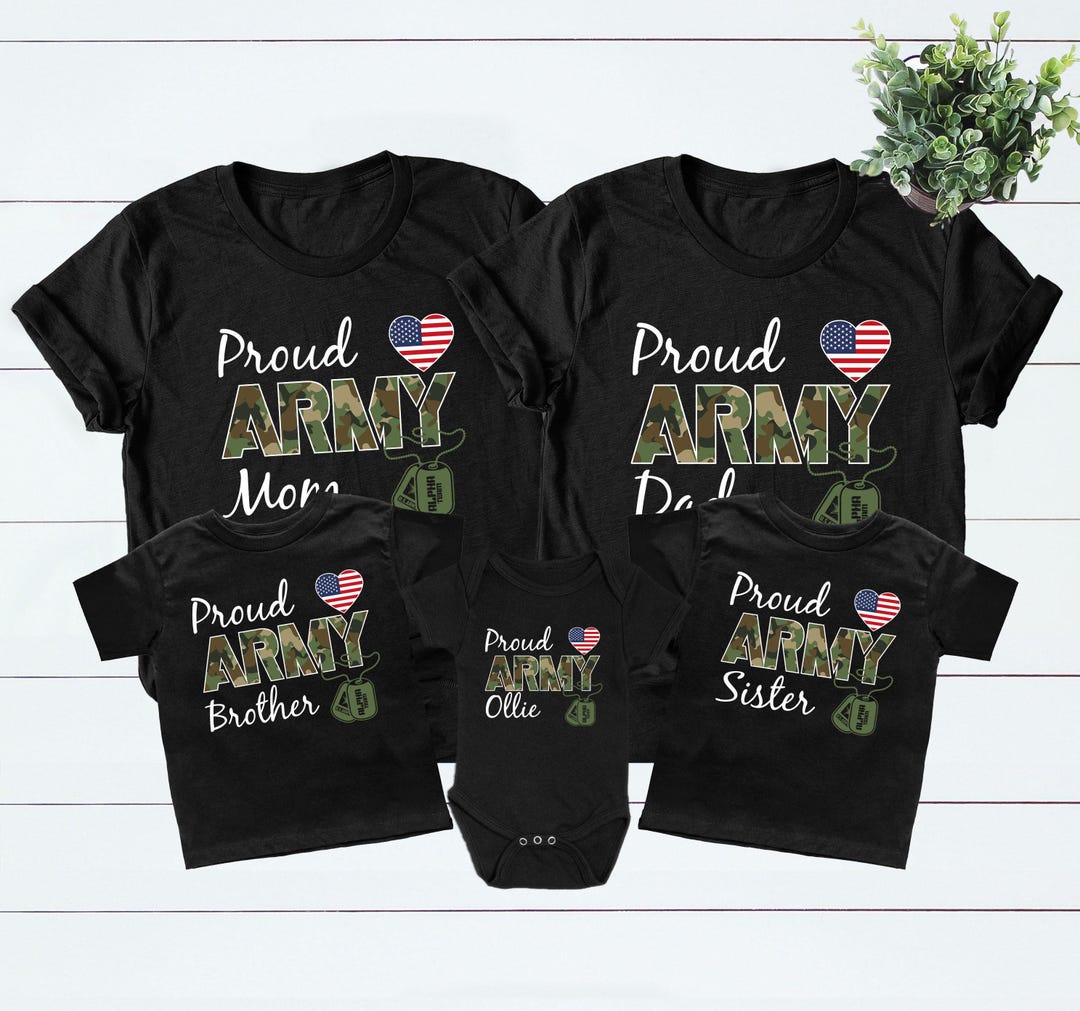 Proud Army Family Shirts, Cool USA Army Dad Custom T-shirt, Custom Army ...