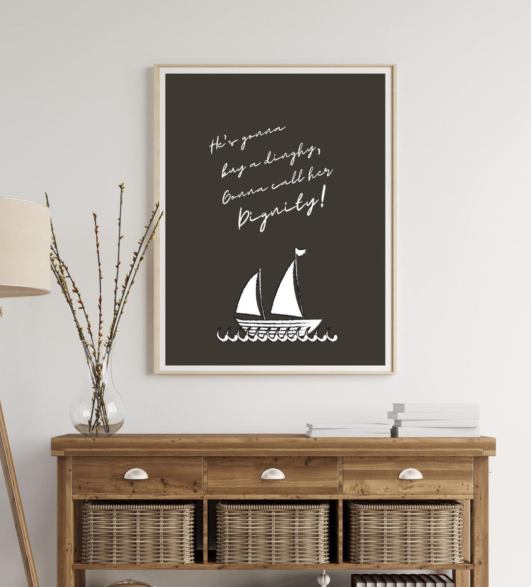 Dignity Music Poster: 80s Lyrical Wall Art | Warm Charcoal Digital ...