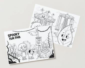 Spooky Fun Fair Colouring Book | Halloween Clown Theme | Digital ...