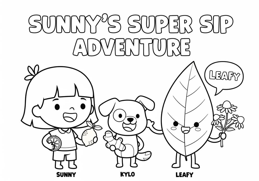 Children's Educational Colouring Book. Sunny's Super Sip Adventure. - Etsy