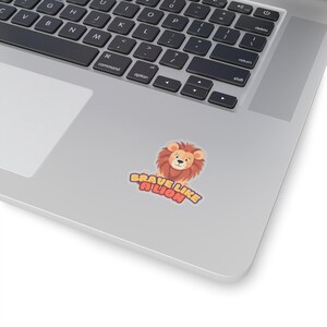 Lion Sticker, Brave Animal , Wildlife Vinyl, Jungle Theme Laptop Vinyl ...