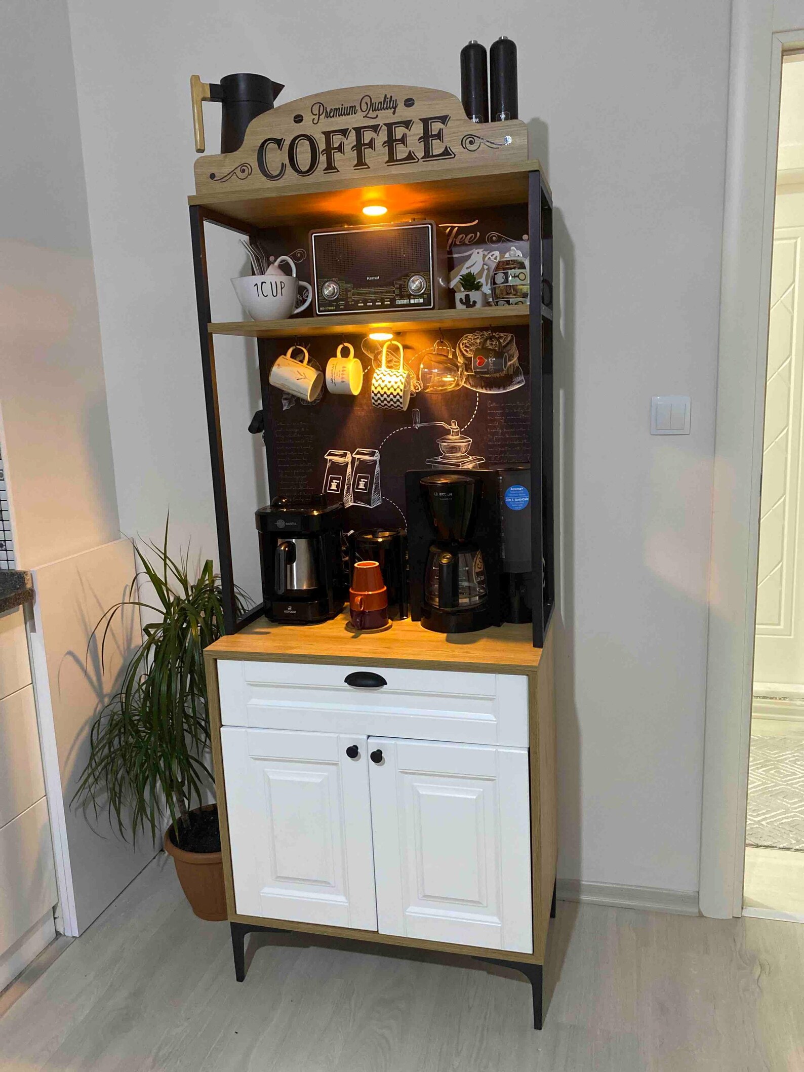 Compact Coffee Bar, Illuminated!, Modern Illuminated Coffee Stand ...