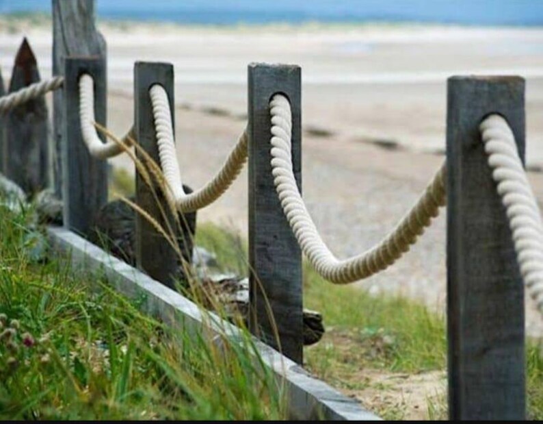 Wooden Rope Garden Fence, Jute Thick Hemp Rope Garden Fence, Farmhouse ...