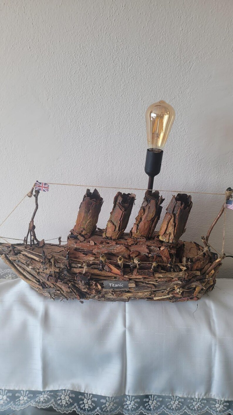 Vintage Lamp, Titanic Ship Model Lighting, Custom Handmade Wooden Boats ...