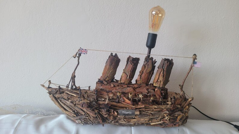 Vintage Lamp, Titanic Ship Model Lighting, Custom Handmade Wooden Boats ...
