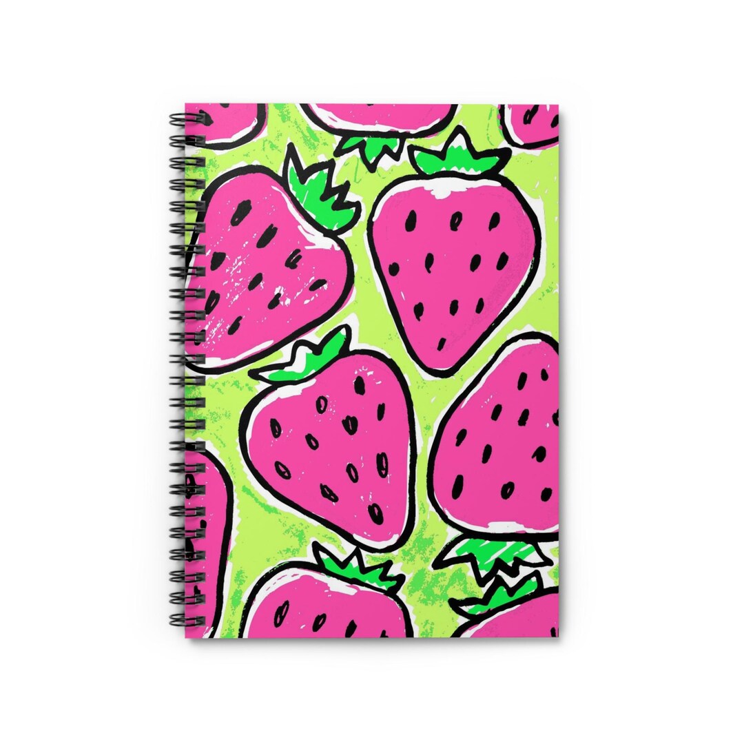 Strawberry Spiral Notebook | Cute Pink Notebook for Students ...