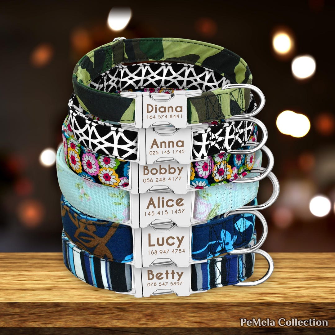 Personalized Dog Collars With Name and Phone Number, Dog Collar Girl ...