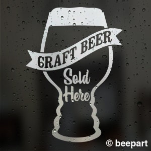 Craft Beer Window Decal Sign, Craft Beer Pub Signage, Beer Bar Window ...