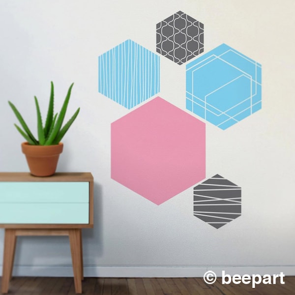 Hexagon Wall Decal - Etsy
