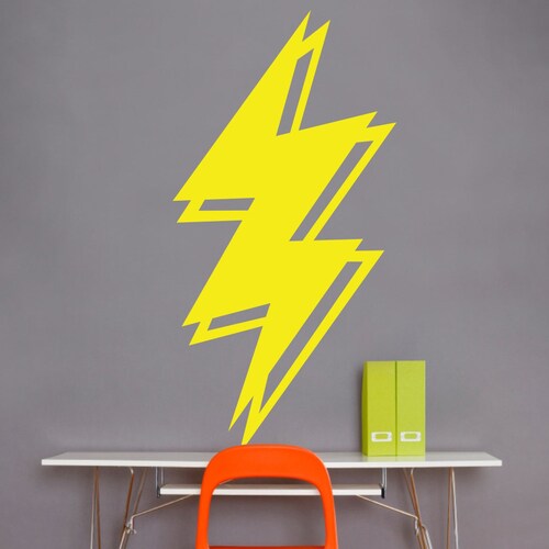 Lightning Bolt Wall Decal Lightning Sticker Storm Art Rock - Etsy