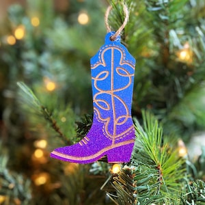 Cowboy Boot Ornament for Country Fans Christmas Tree Ornament, Cowgirl ...