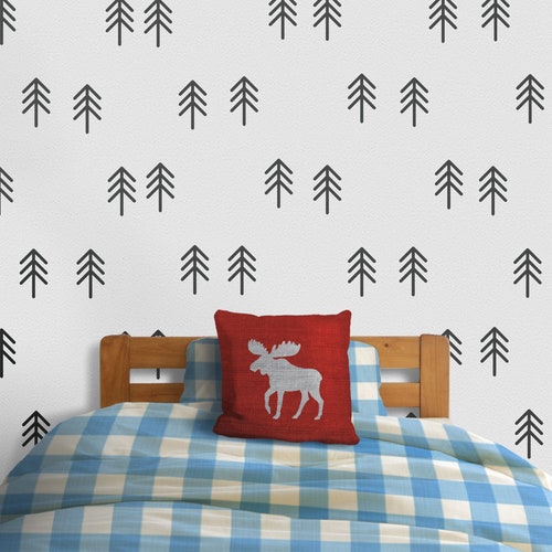 Fir Trees Decals Forest Stripe Vinyl Decal Pine Tree Wall - Etsy