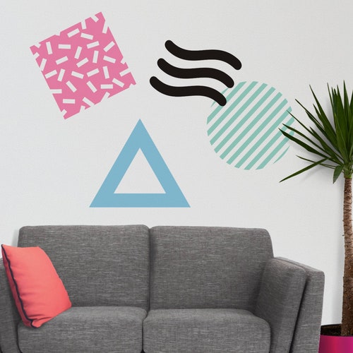 80s Retro Wall Decal Set Memphis Group Style 80s Art Deco - Etsy
