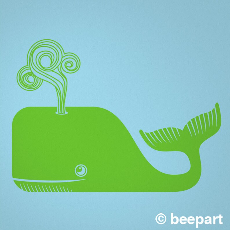 Whale wall decal large whale sticker nautical wall art sea | Etsy