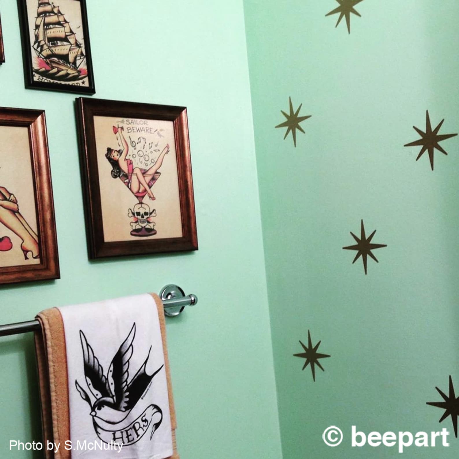 Starburst Wall Decals Mid Century Modern Stars, Star Pattern Wall ...