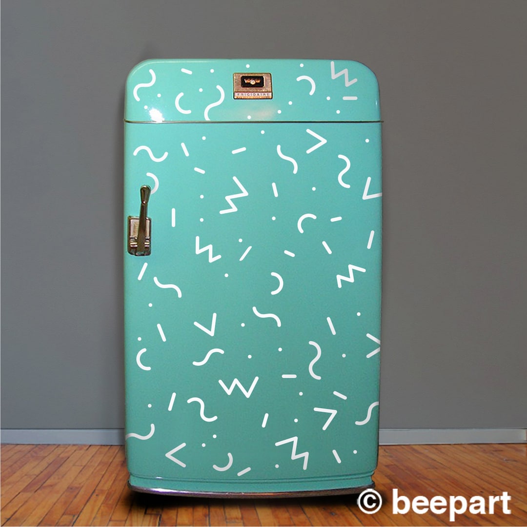 80s White Refrigerator Stickers- Memphis Group Style, Retro 80s Mini ...
