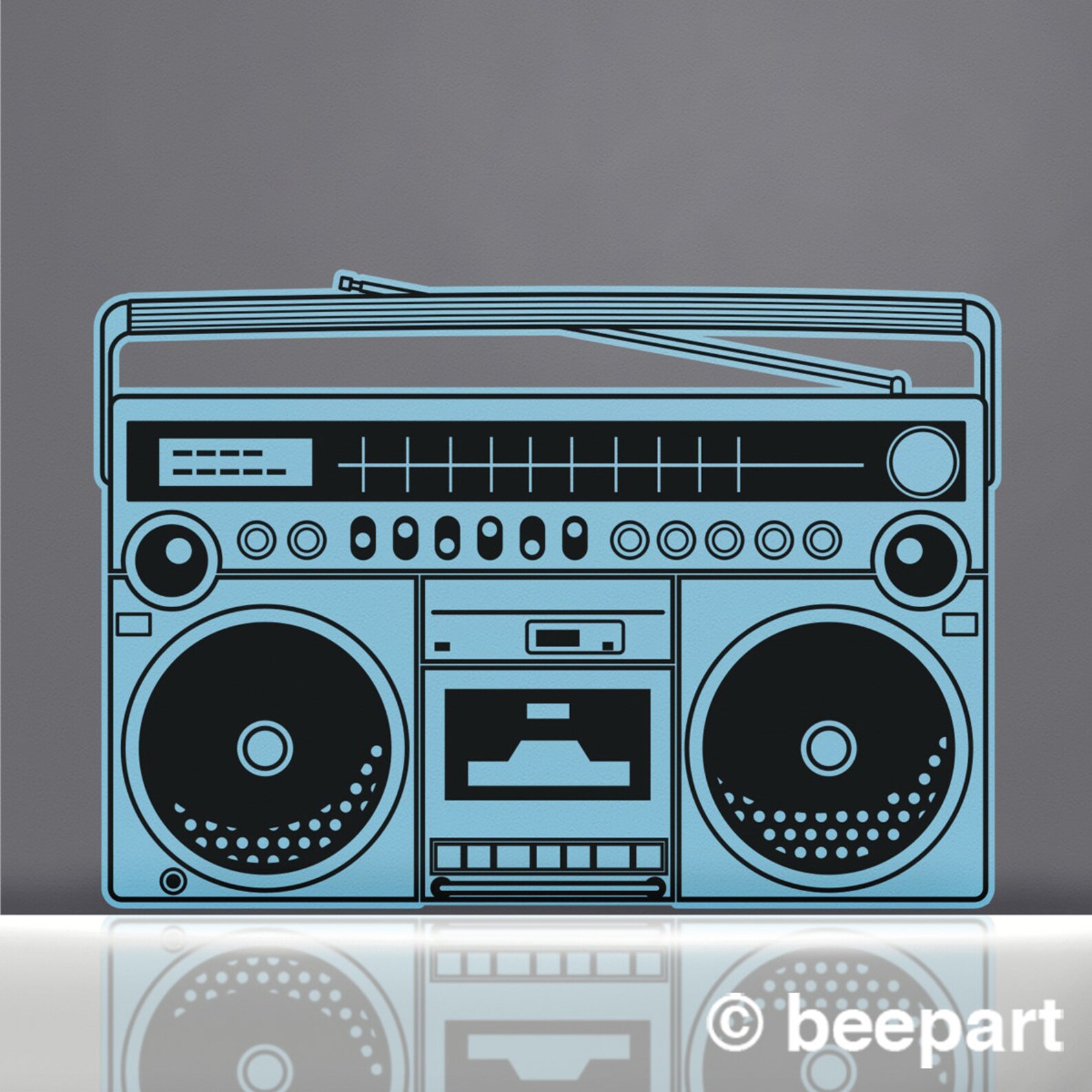 Boombox Wall Decal Vintage 80s Wall Sticker Retro Art Music - Etsy