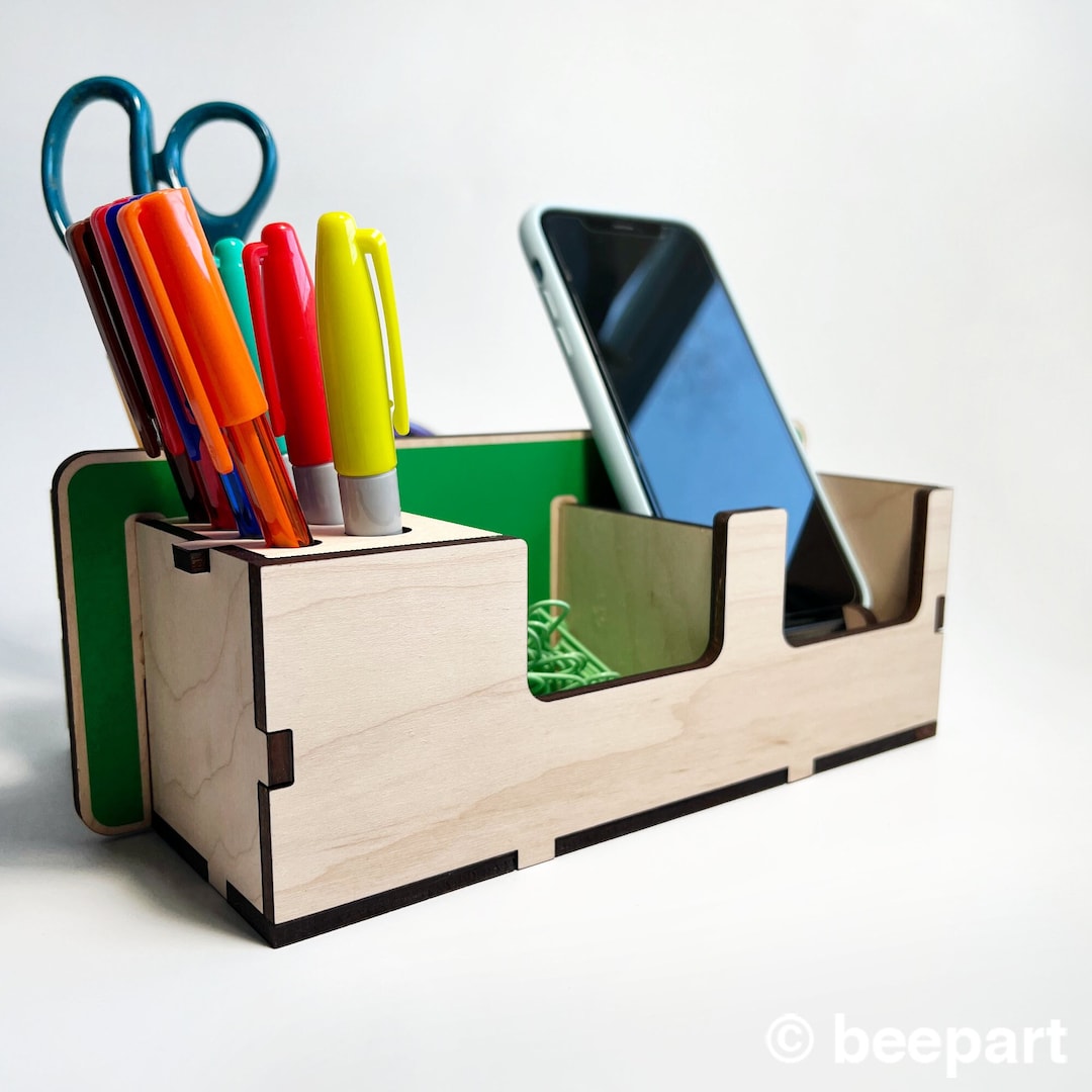 Desk Supplies Organizer Desk Caddy for Office Supplies Organizer, Wood ...