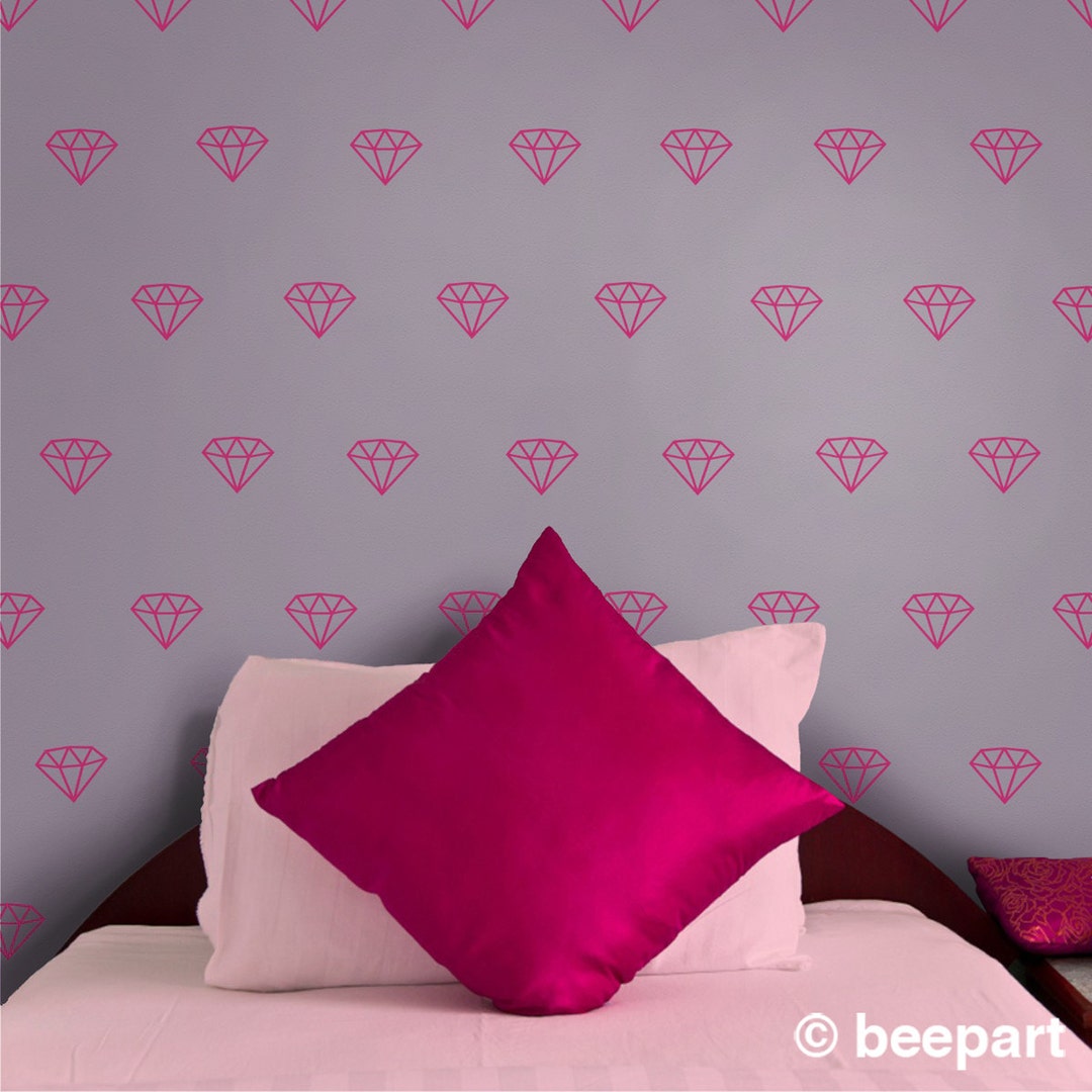 Diamond Wall Decal Set for Bedroom, Diamond Pattern Wall Decals - Etsy