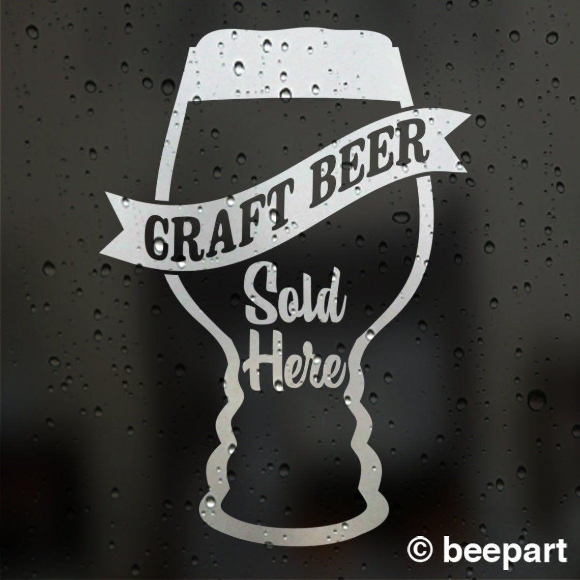 Craft Beer Window Decal Sign, Craft Beer Pub Signage, Beer Bar Window ...