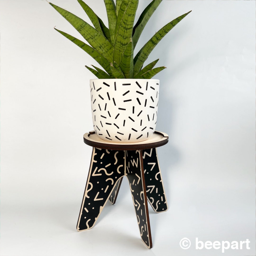 80s Style Wood Plant Stand, Wooden House Plant Holder, RINGWALD ...