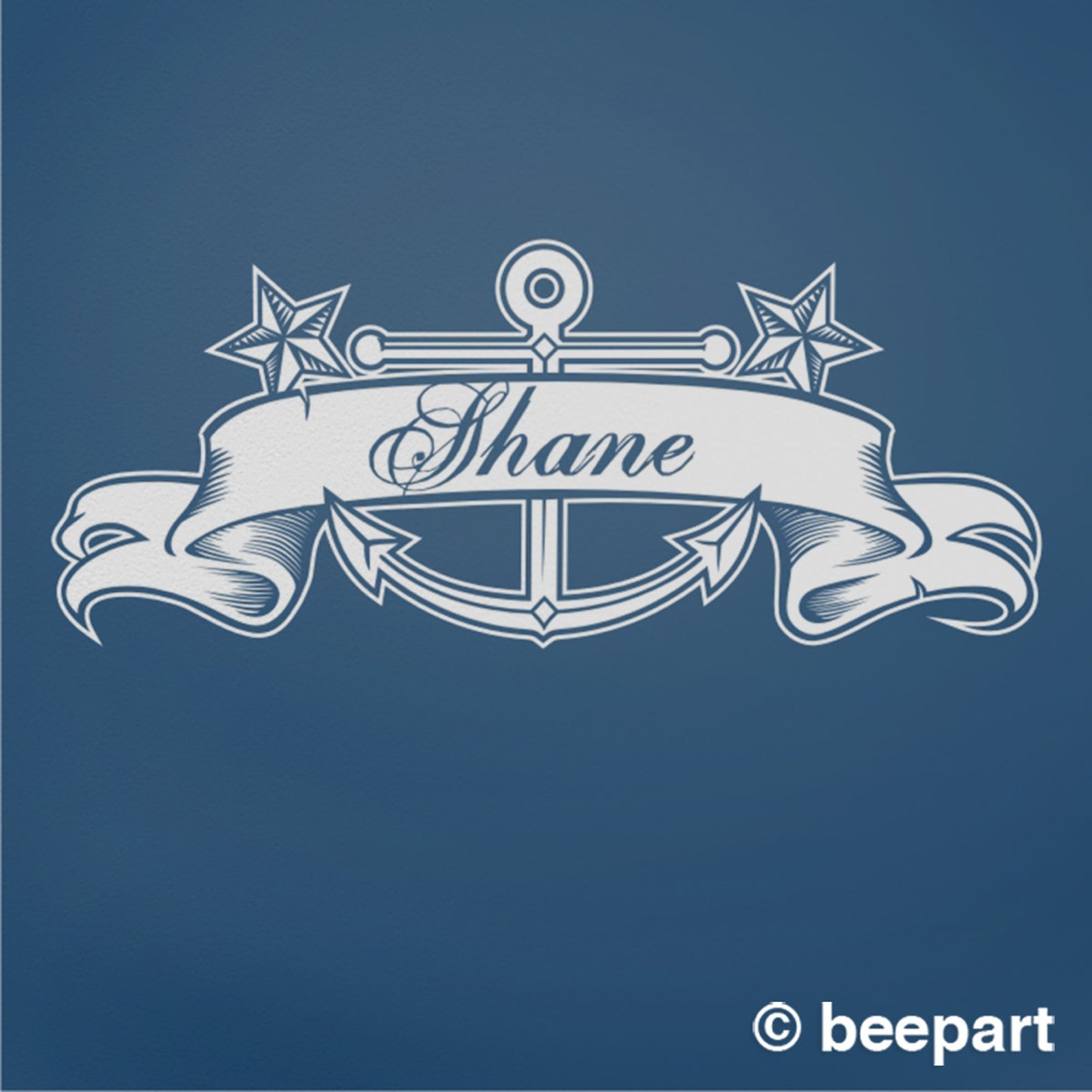 Anchor Wall Decal Custom Name Decal Custom Banner Decal - Etsy