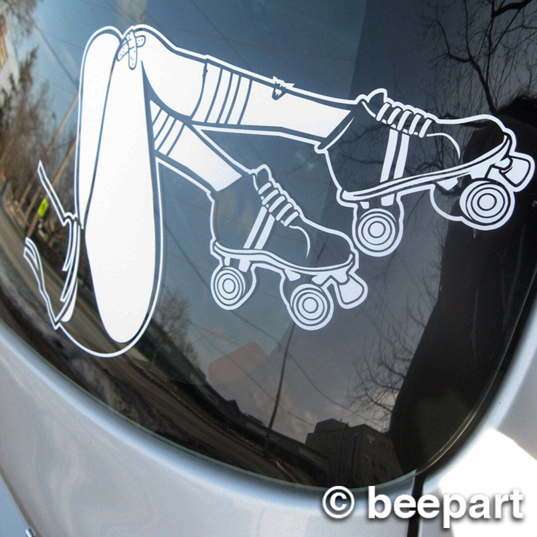 Roller Derby Car Decal, Car Decal for Woman, Roller Skating Sticker ...