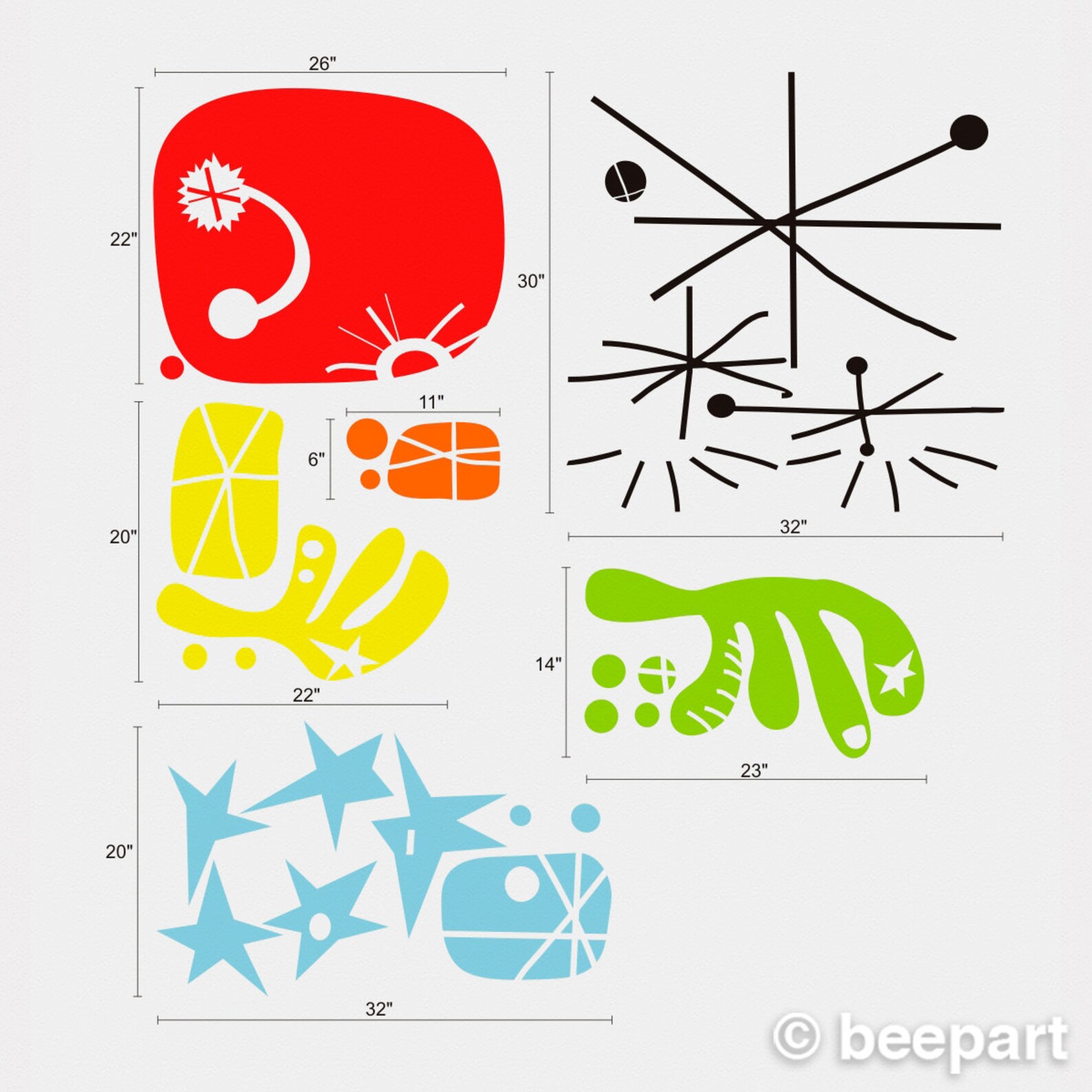 MIRO Wall Decal Joan Miro Mural Art Make Your Own Miro Mid - Etsy